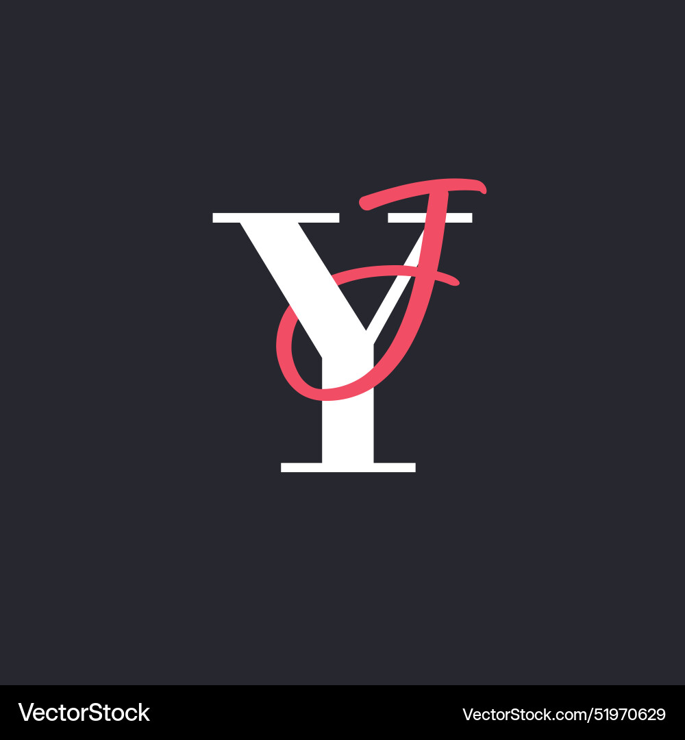 Letter yj logo perfectly blended initials Vector Image