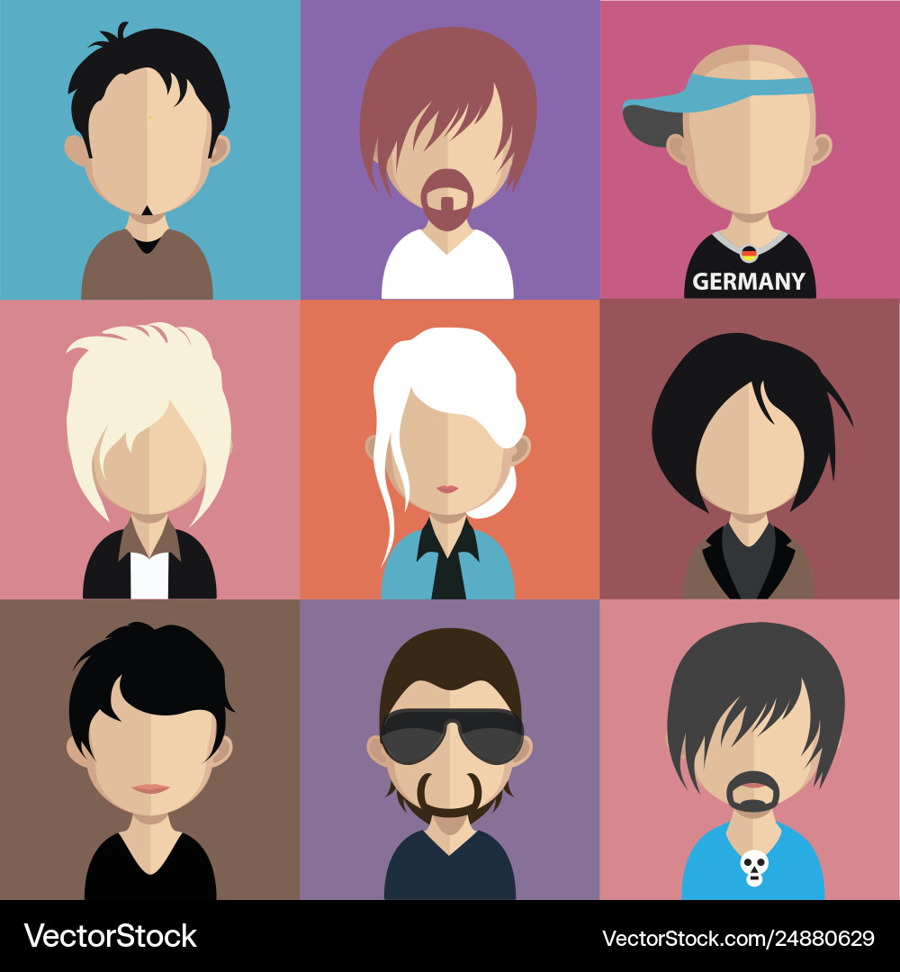 People avatars with colorful backgrounds Vector Image
