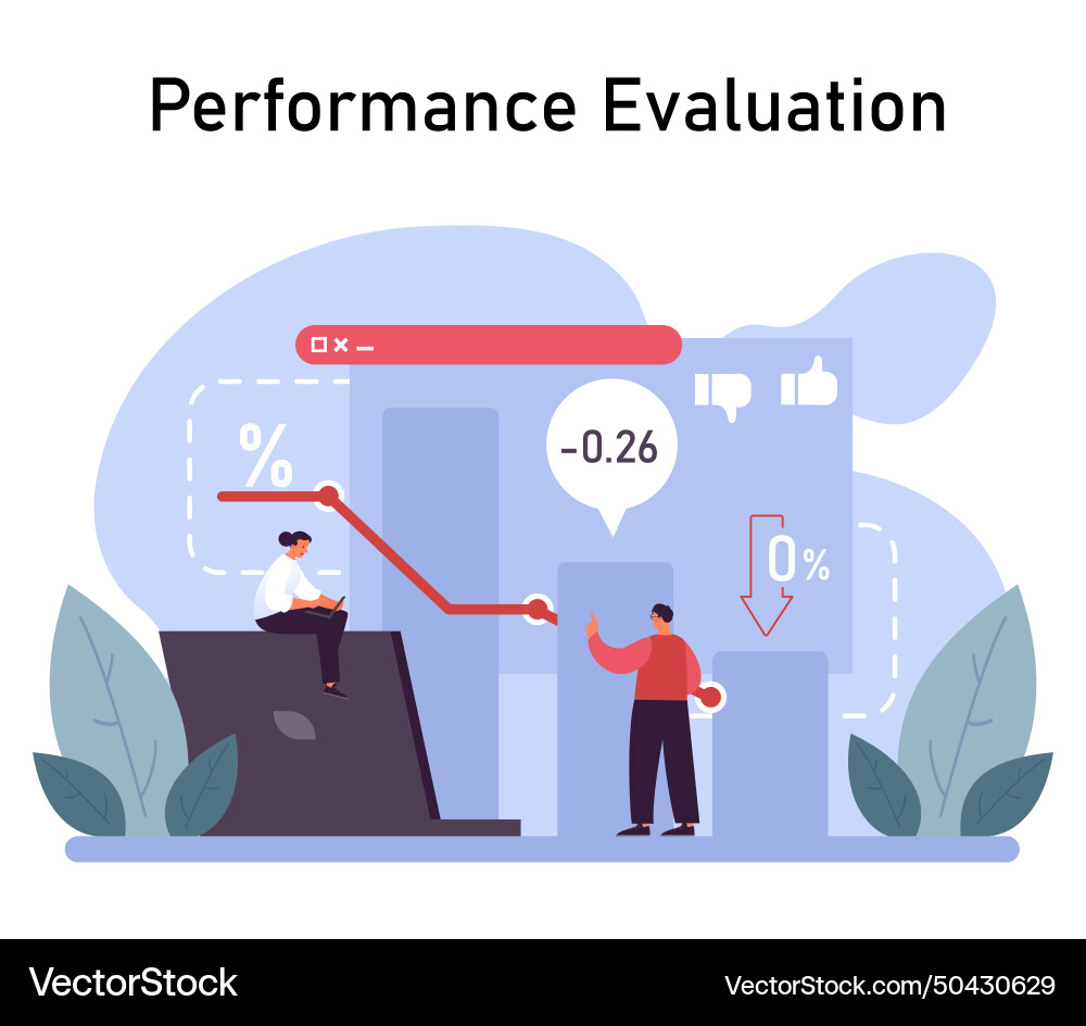 Performance evaluation concept flat Royalty Free Vector