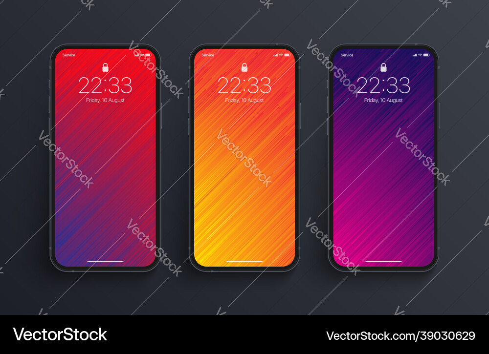 Photorealistic iphone screen with different Vector Image
