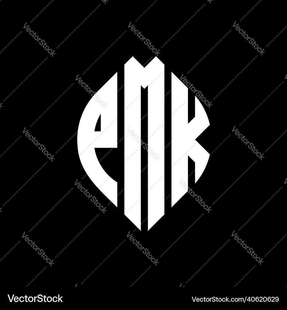 Pmk circle letter logo design Royalty Free Vector Image