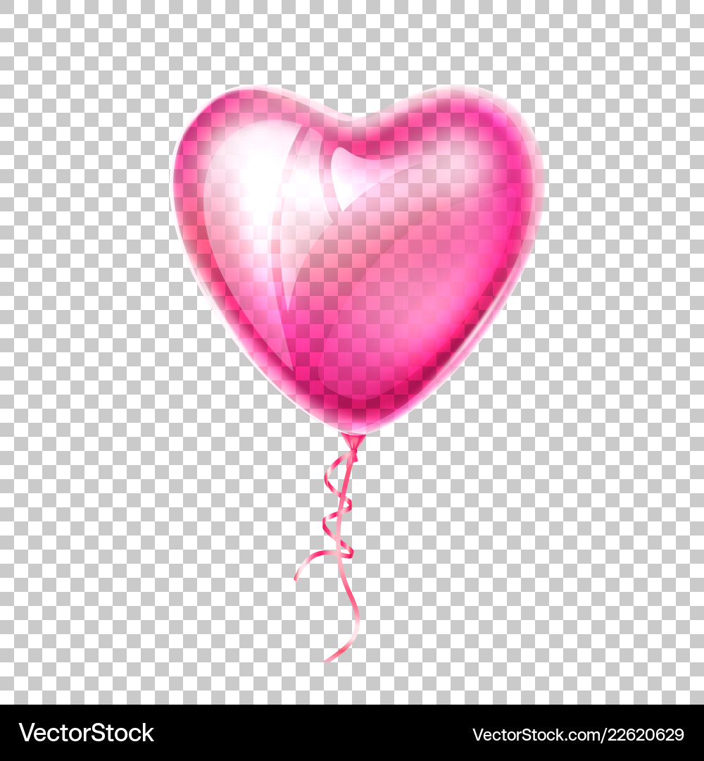 Realistic heart shape pink balloon love Royalty Free Vector