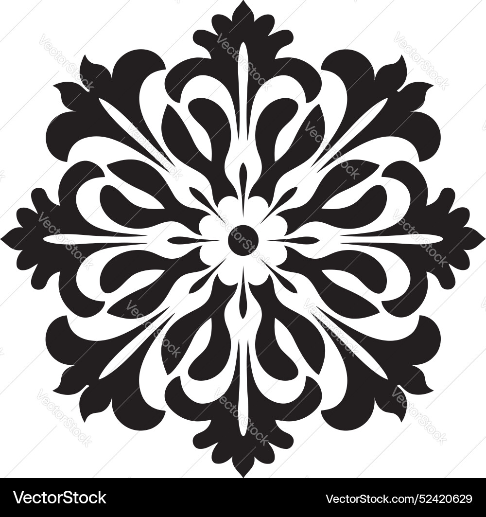 Regal essence vintage black filigree gilded Vector Image
