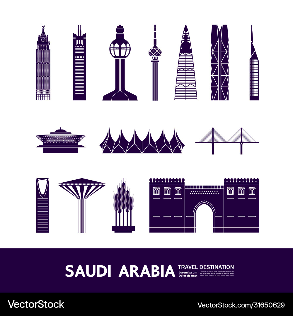 Saudi arabia travel destination Royalty Free Vector Image