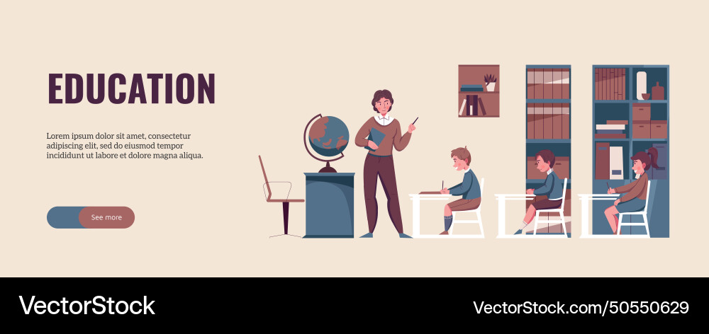 School education banner Royalty Free Vector Image