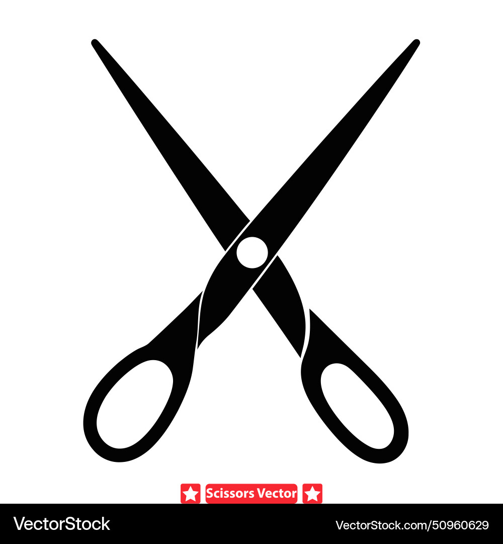 Stylish scissors bundle chic silhouette designs Vector Image