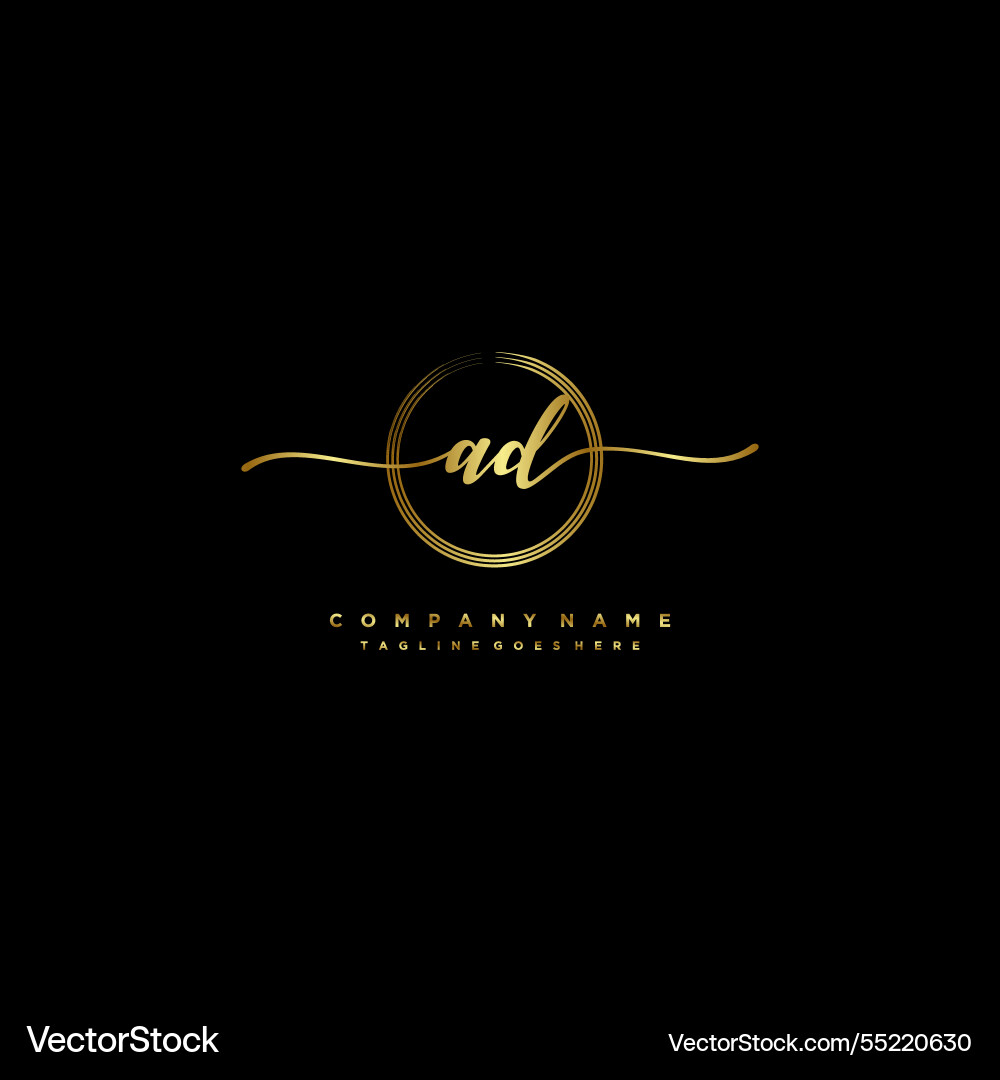 Ad letter elegant and sophisticated handwritten Vector Image