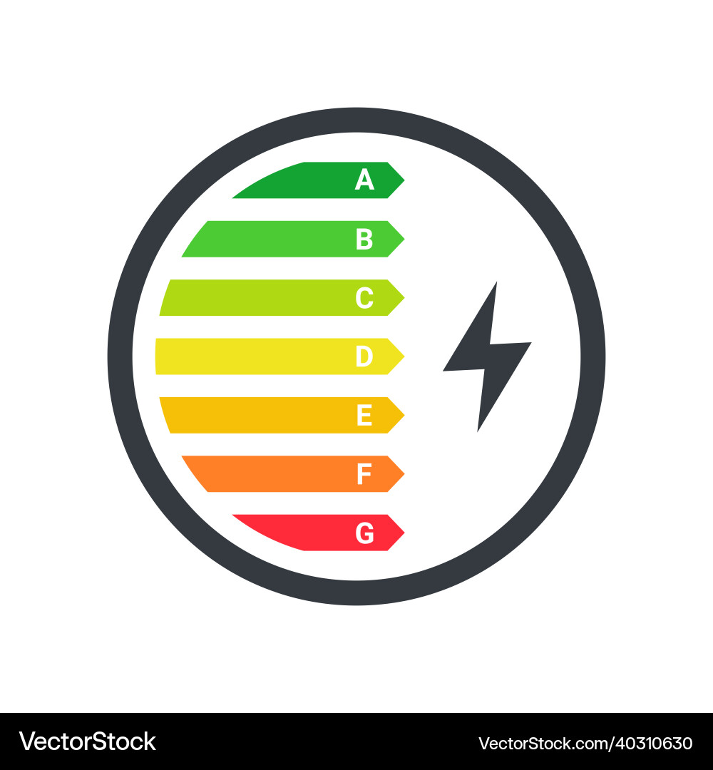 Energy efficiency logo rating Royalty Free Vector Image