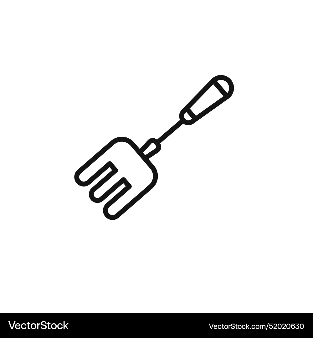 Garden fork icon outline collection in black Vector Image