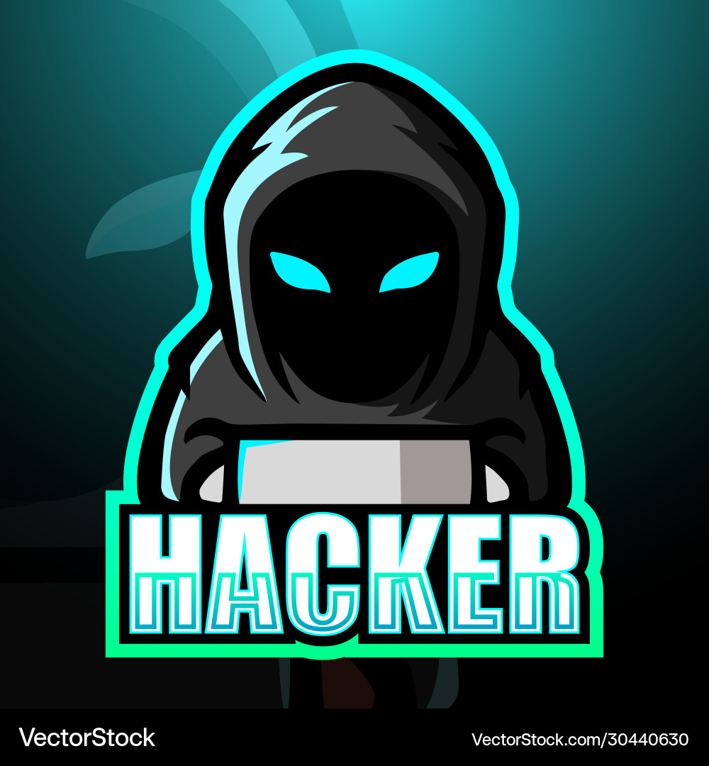 Hacker mascot esport logo design Royalty Free Vector Image