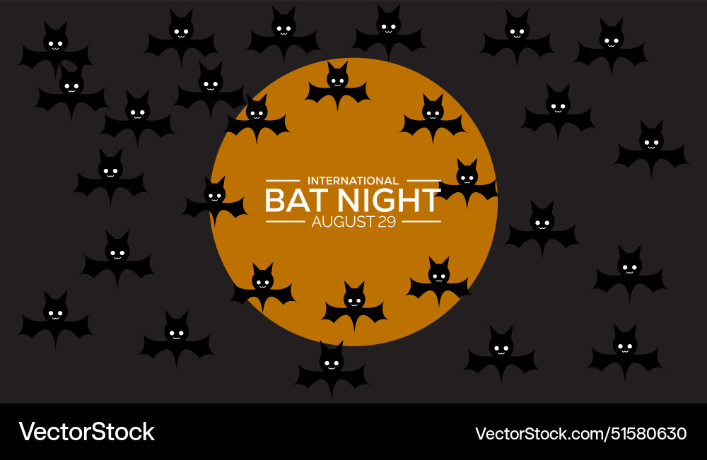 International bat night Royalty Free Vector Image