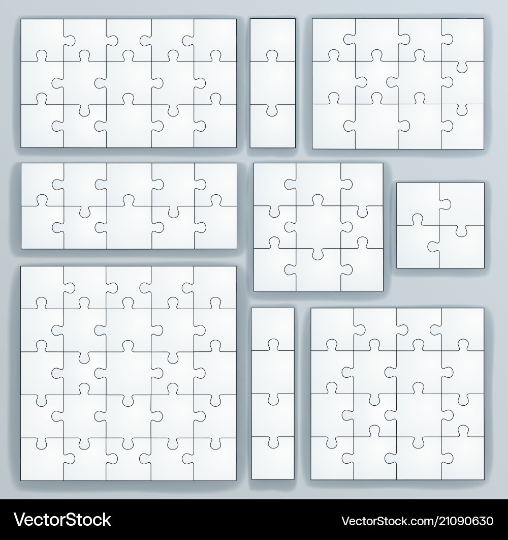Jigsaw Puzzle Pieces Templates Vector Images (over 12,000)