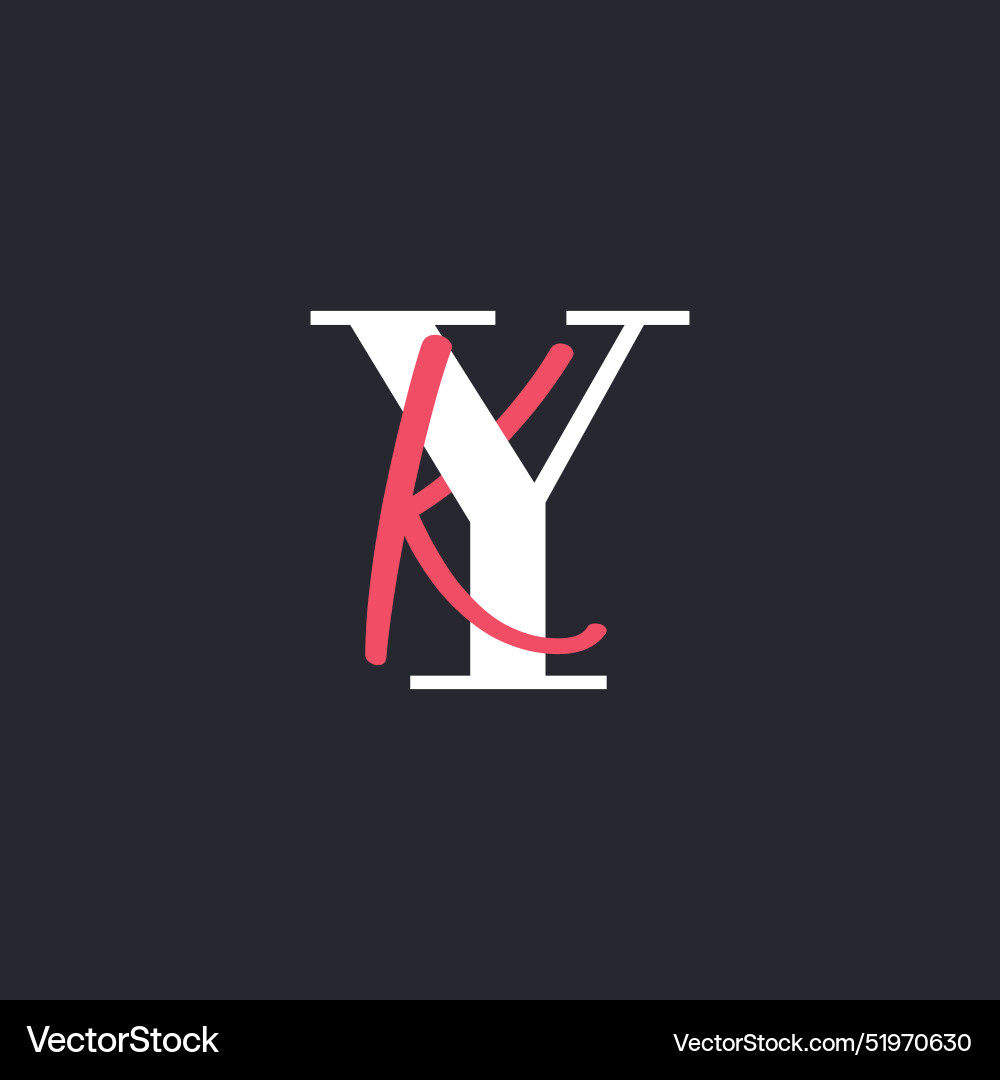 Letter yk logo perfectly blended initials Vector Image