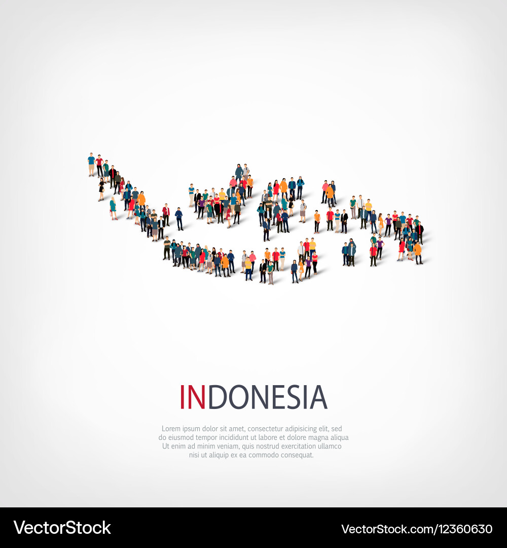 People map country indonesia Royalty Free Vector Image
