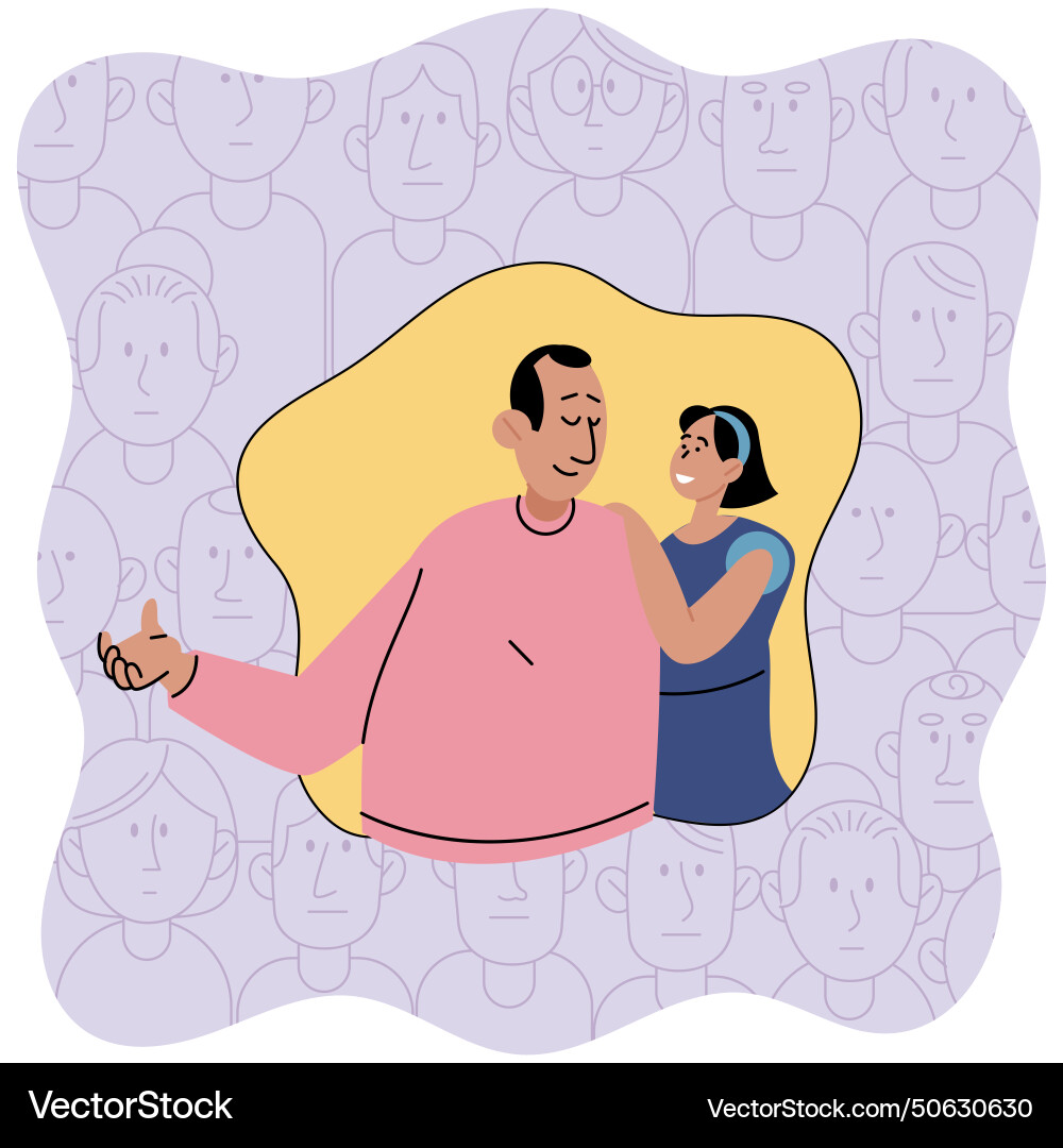 Personal space respecting boundaries Royalty Free Vector