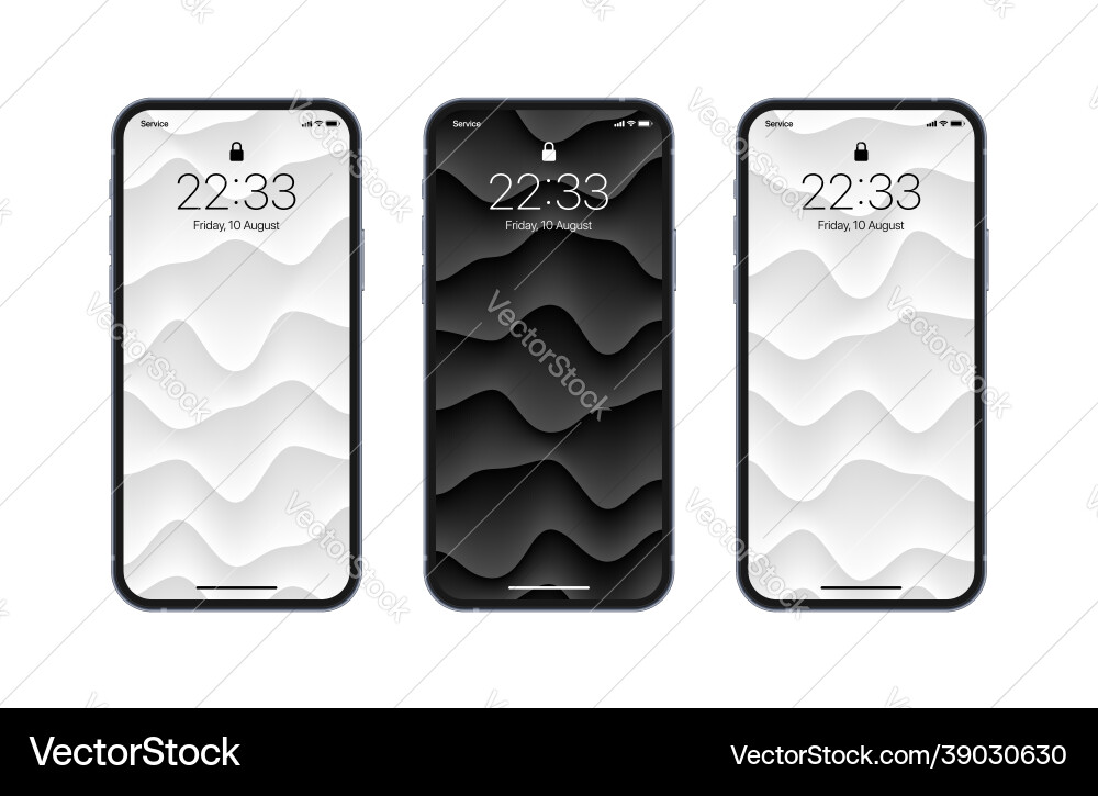 Photorealistic iphone screen different black Vector Image