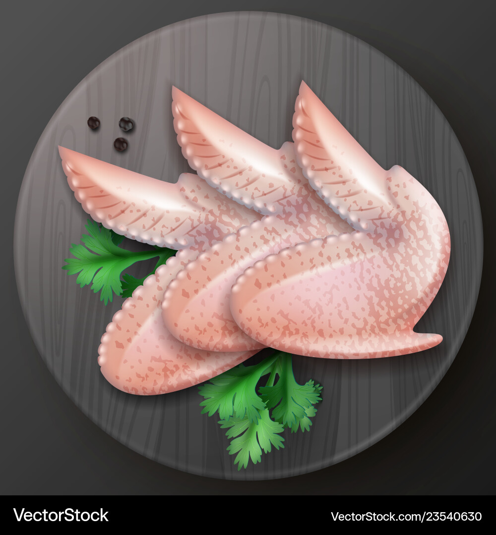 Raw chicken wings Royalty Free Vector Image - VectorStock