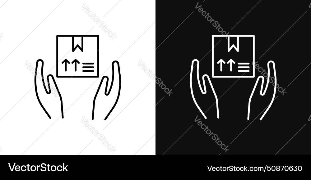 Safe delivery icon set box and parcel symbol Vector Image