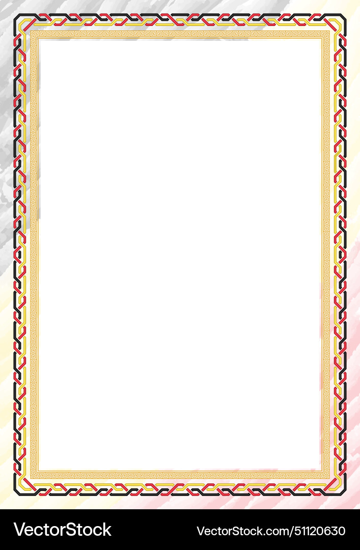 Vertical frame and border with belgium flag Vector Image