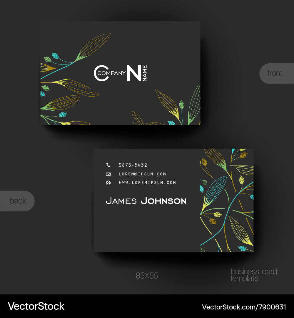 Business card template with autumn leaf Royalty Free Vector