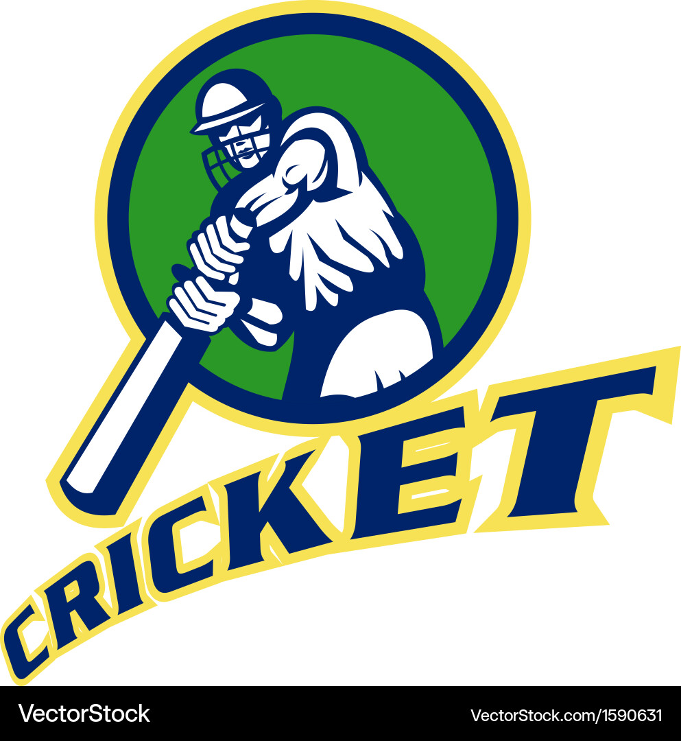 Cricket batsman batting Royalty Free Vector Image