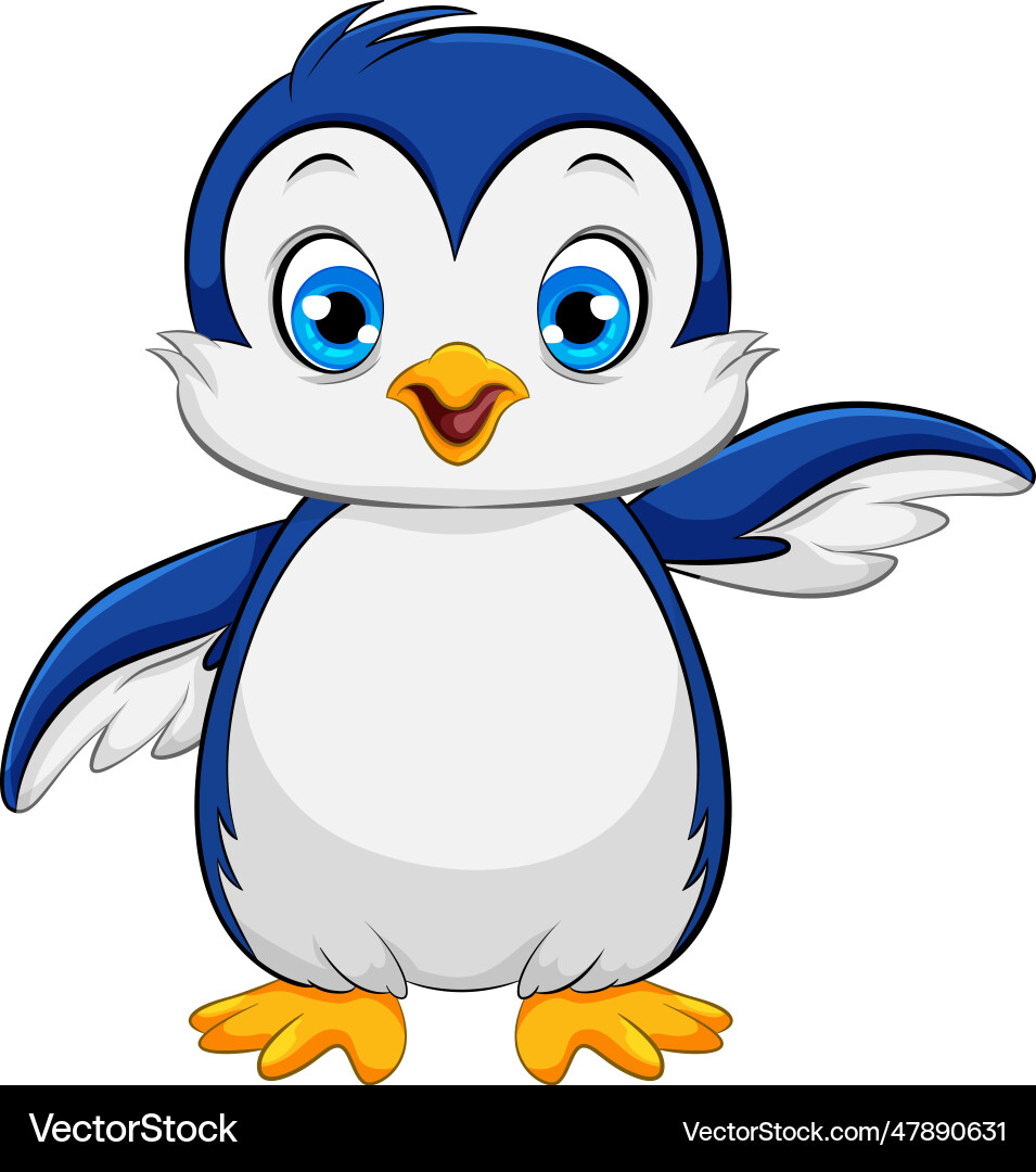 Cute baby penguin Royalty Free Vector Image - VectorStock