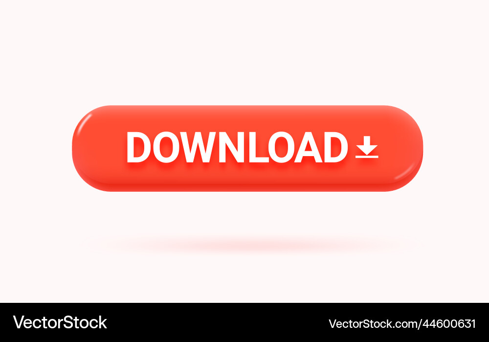 Download button isolated on white background 3d Vector Image
