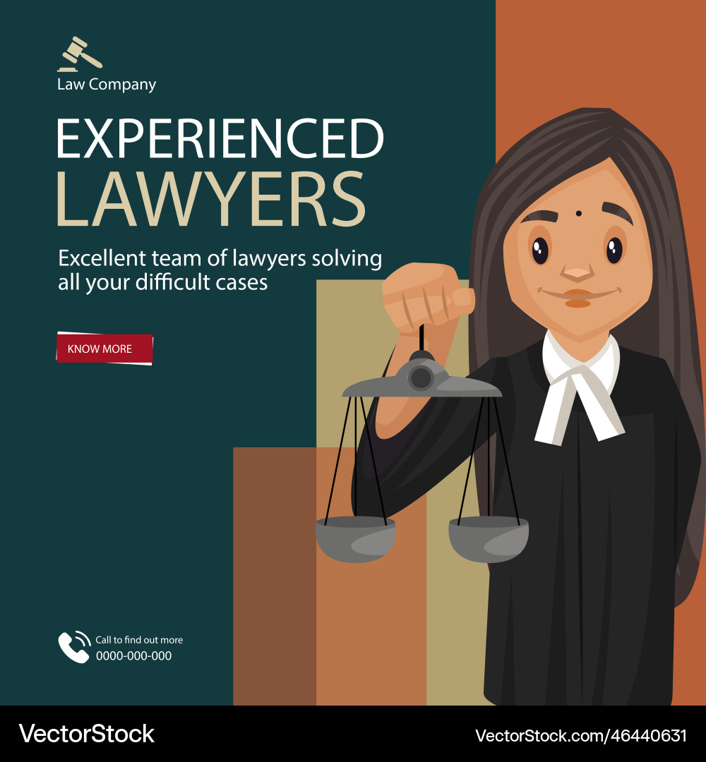 Experienced lawyers banner design template Vector Image