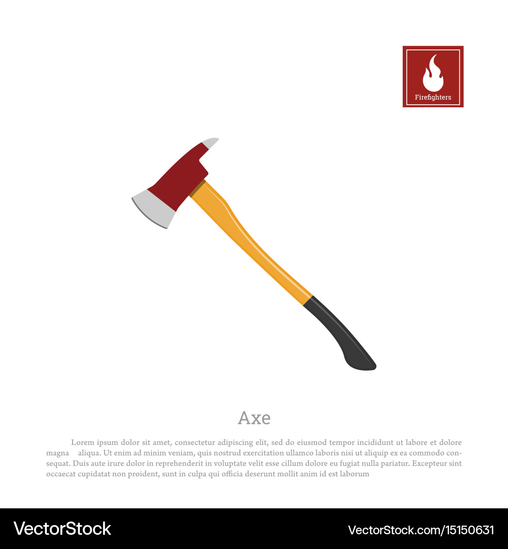 Firefighters axe on a white background Royalty Free Vector