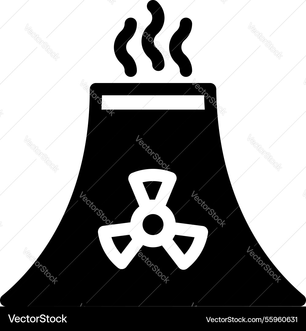 Icon semi solid nuclear reactor power plant Vector Image
