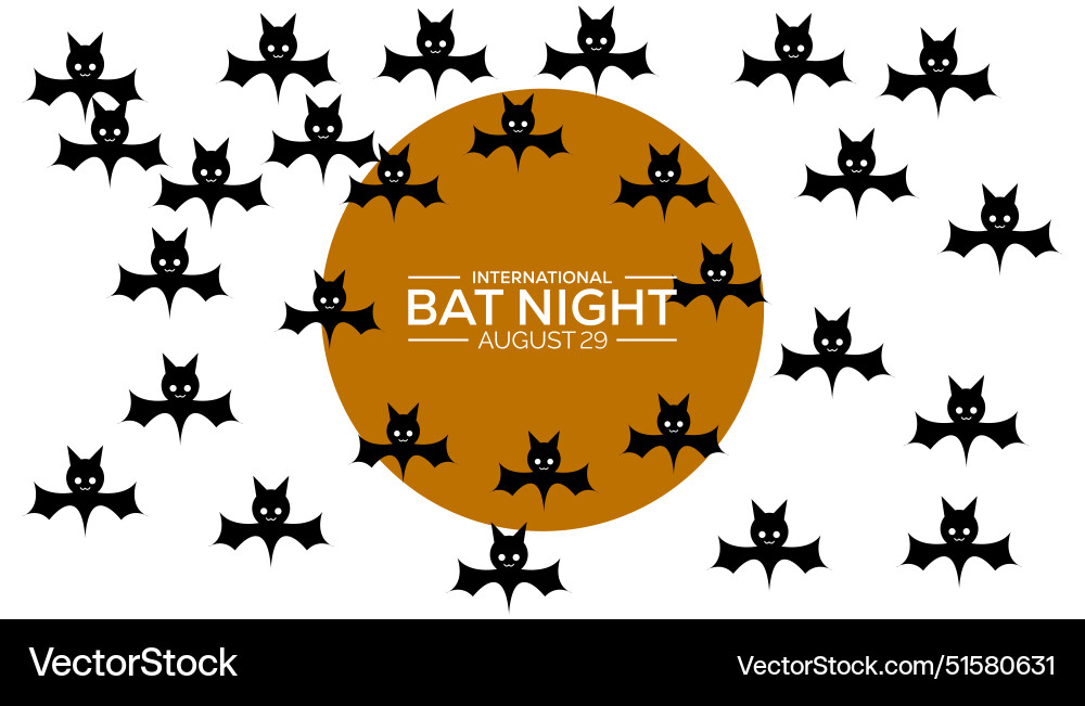 International bat night Royalty Free Vector Image