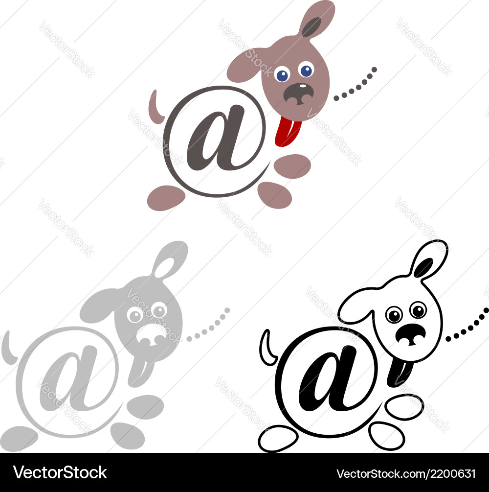 International sign email animals dog Royalty Free Vector