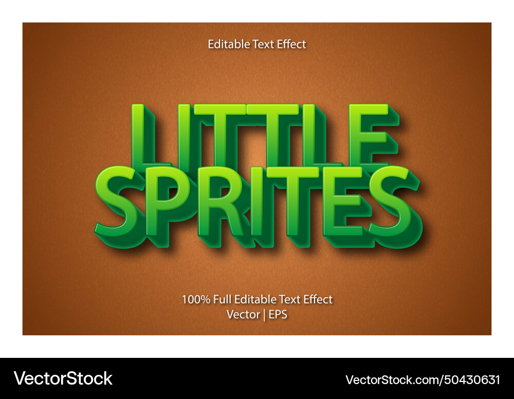 Little sprites editable text effect cartoon style Vector Image