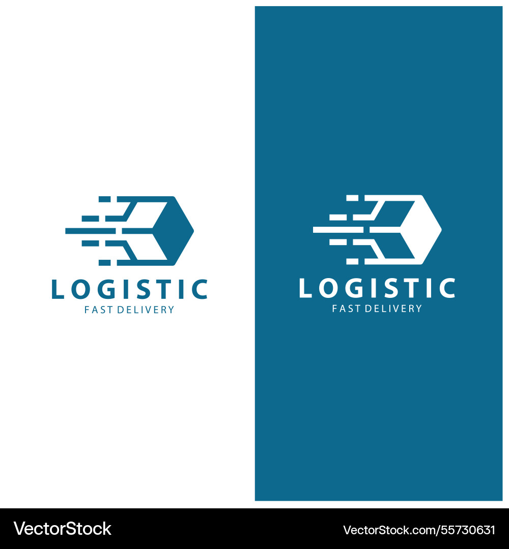 Logistic box logo delivery fast Royalty Free Vector Image