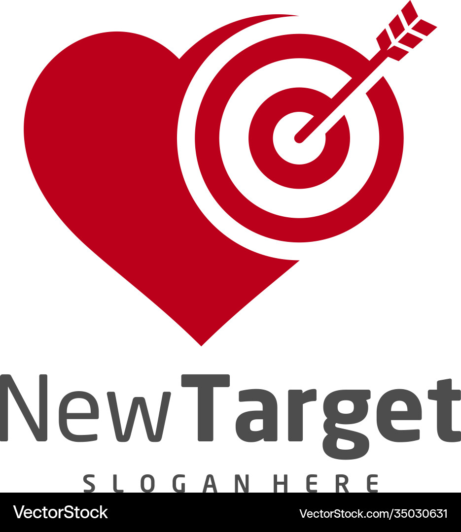 Love target logo template creative Royalty Free Vector Image