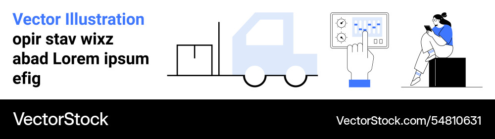 Modern logistics concept with truck control panel Vector Image