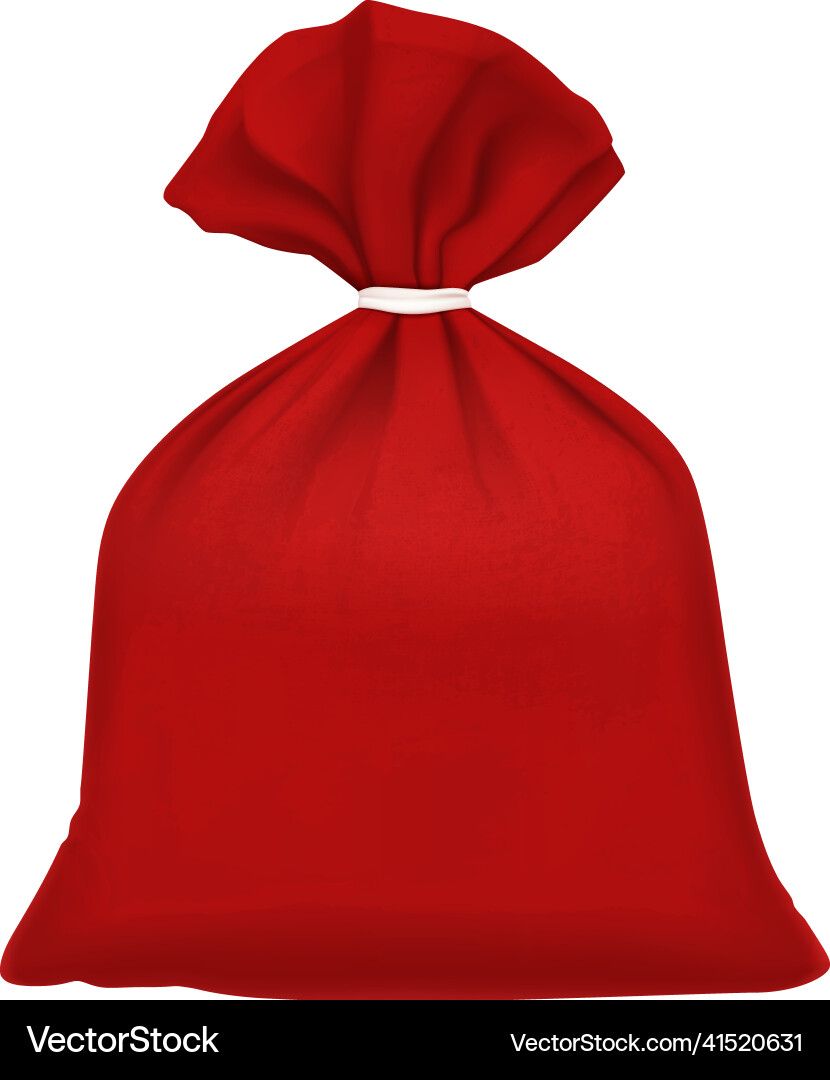 Red sack realistic composition Royalty Free Vector Image