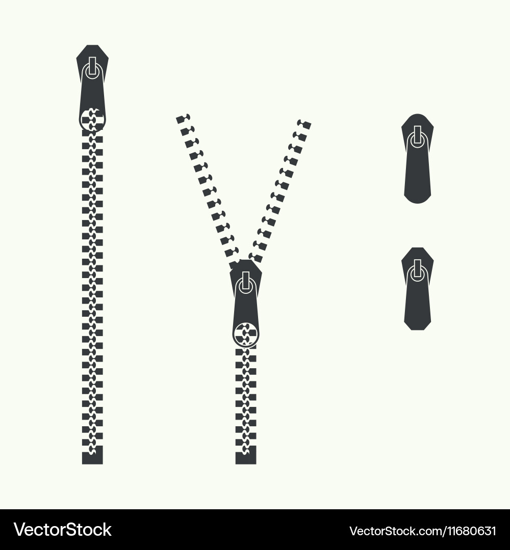 Set of zip Royalty Free Vector Image - VectorStock
