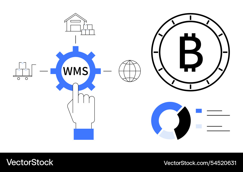 Warehouse management system integration Royalty Free Vector