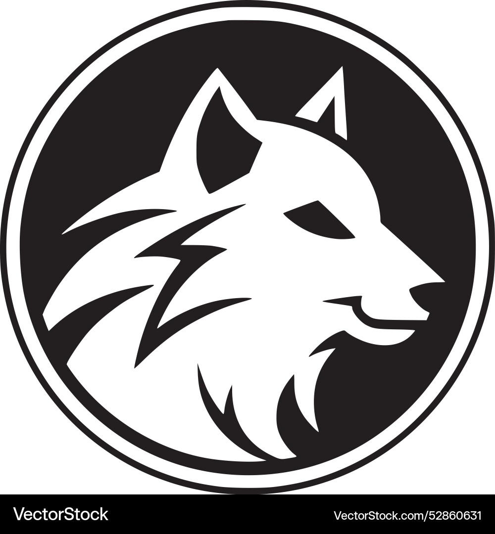 Wolf - minimalist and flat logo Royalty Free Vector Image