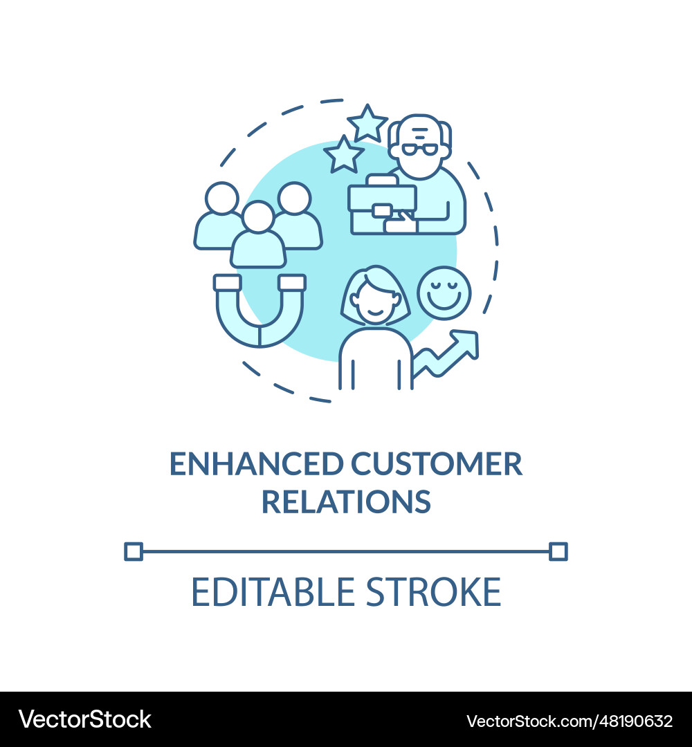 2d enhanced customer relations blue icon concept Vector Image
