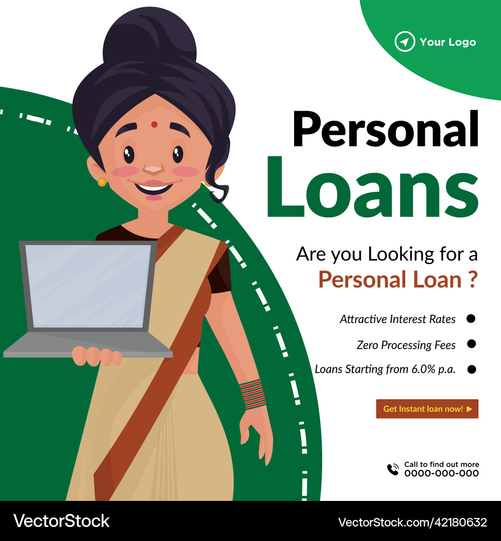 Banner design of personal loan Royalty Free Vector Image