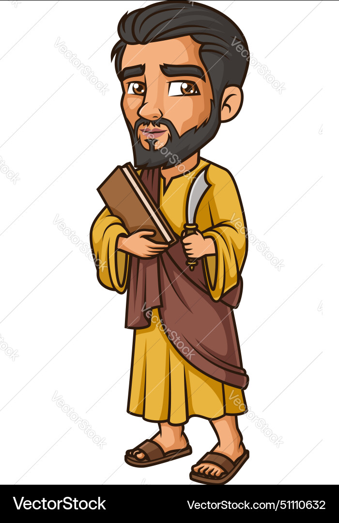 Bartholomew the apostle cartoon clip art Vector Image