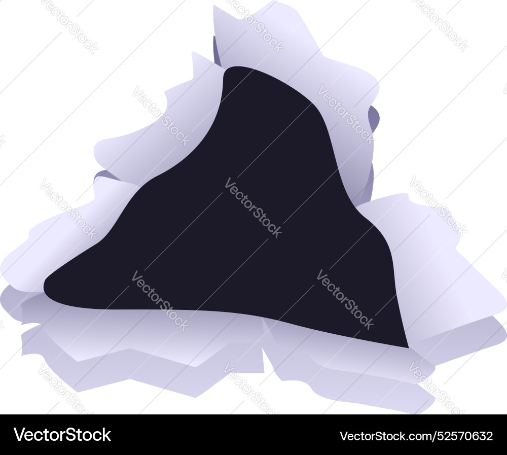 Bullet hole showing through paper creating a black