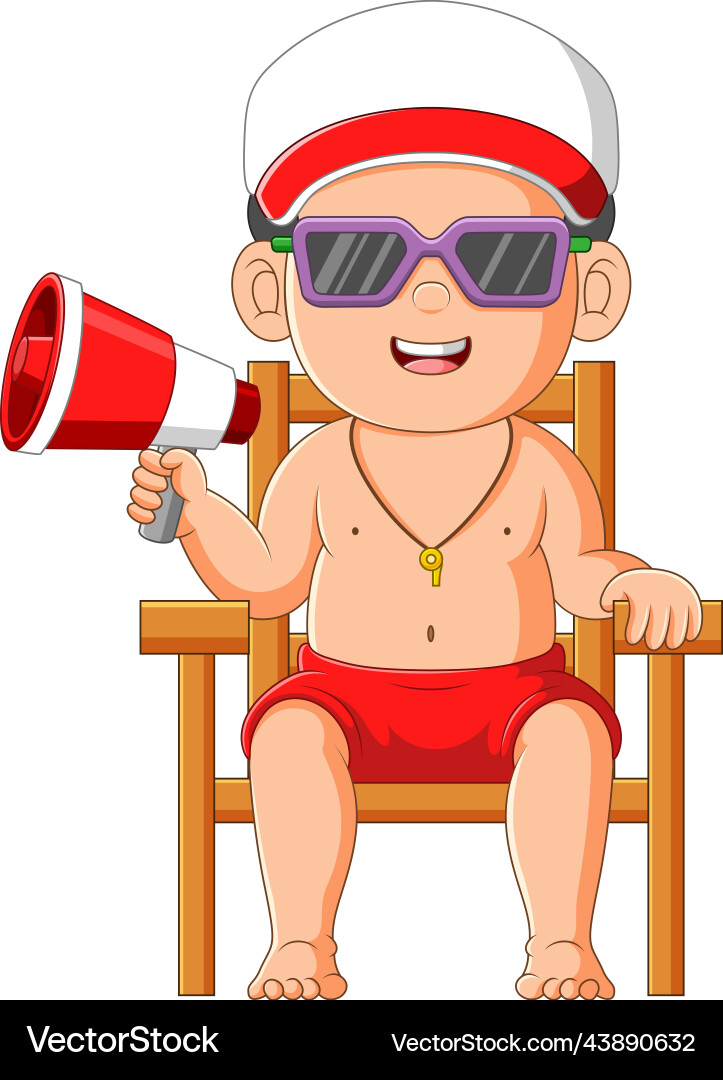 Cheerful Coast Guard Boy Royalty Free Vector Image