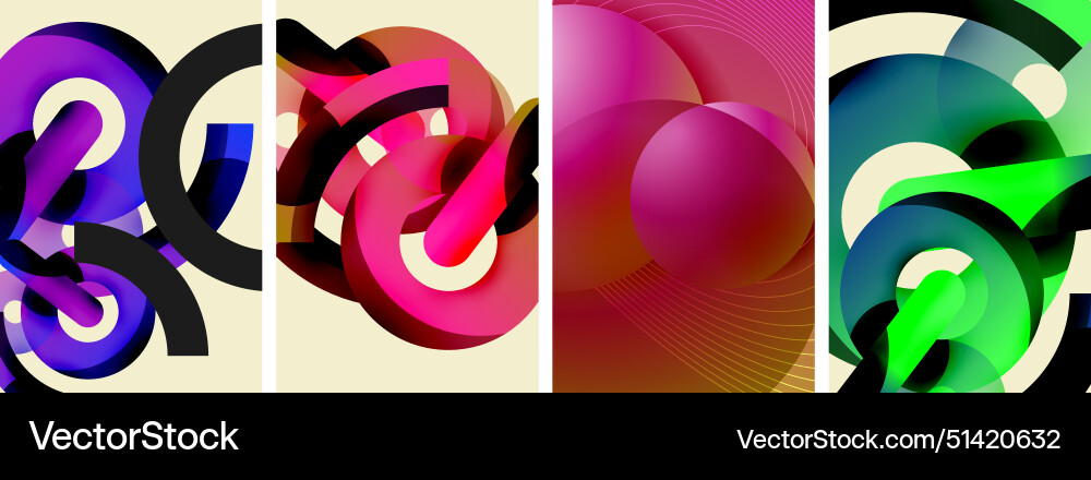 Circle geometric abstract posters Royalty Free Vector Image