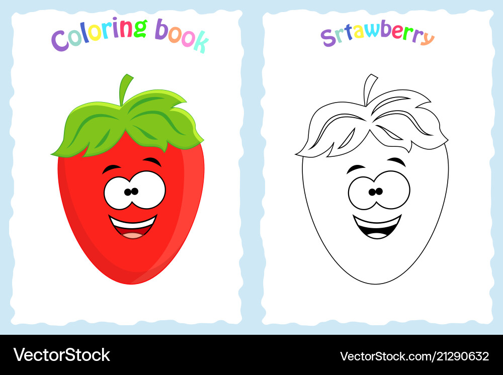 Coloring book page for children with colorful Vector Image