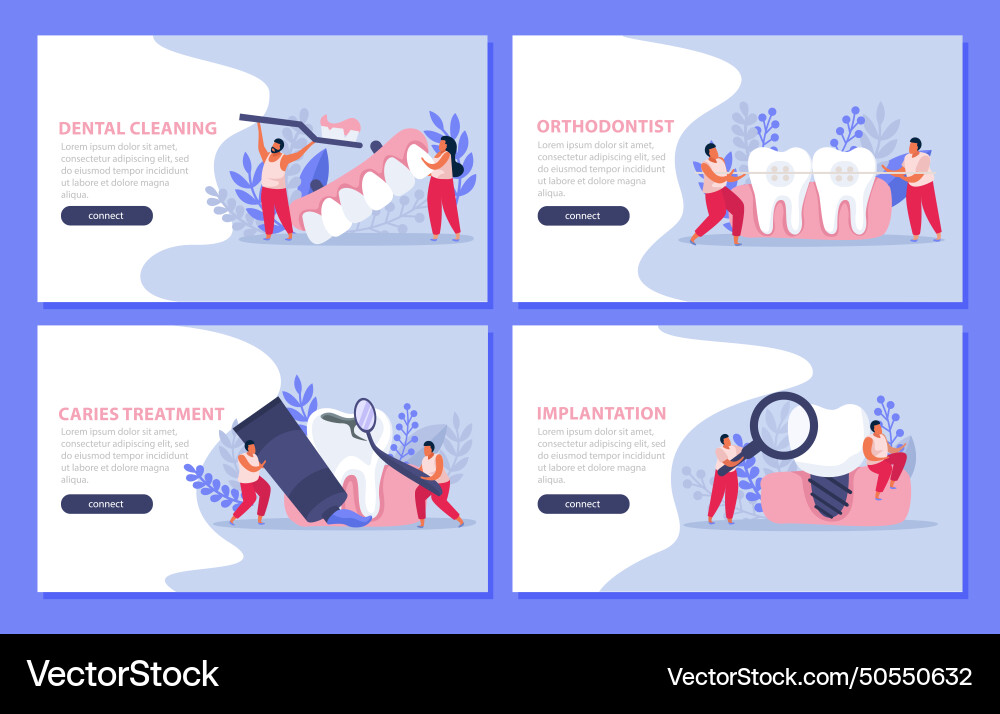 Dental horizontal banners set Royalty Free Vector Image
