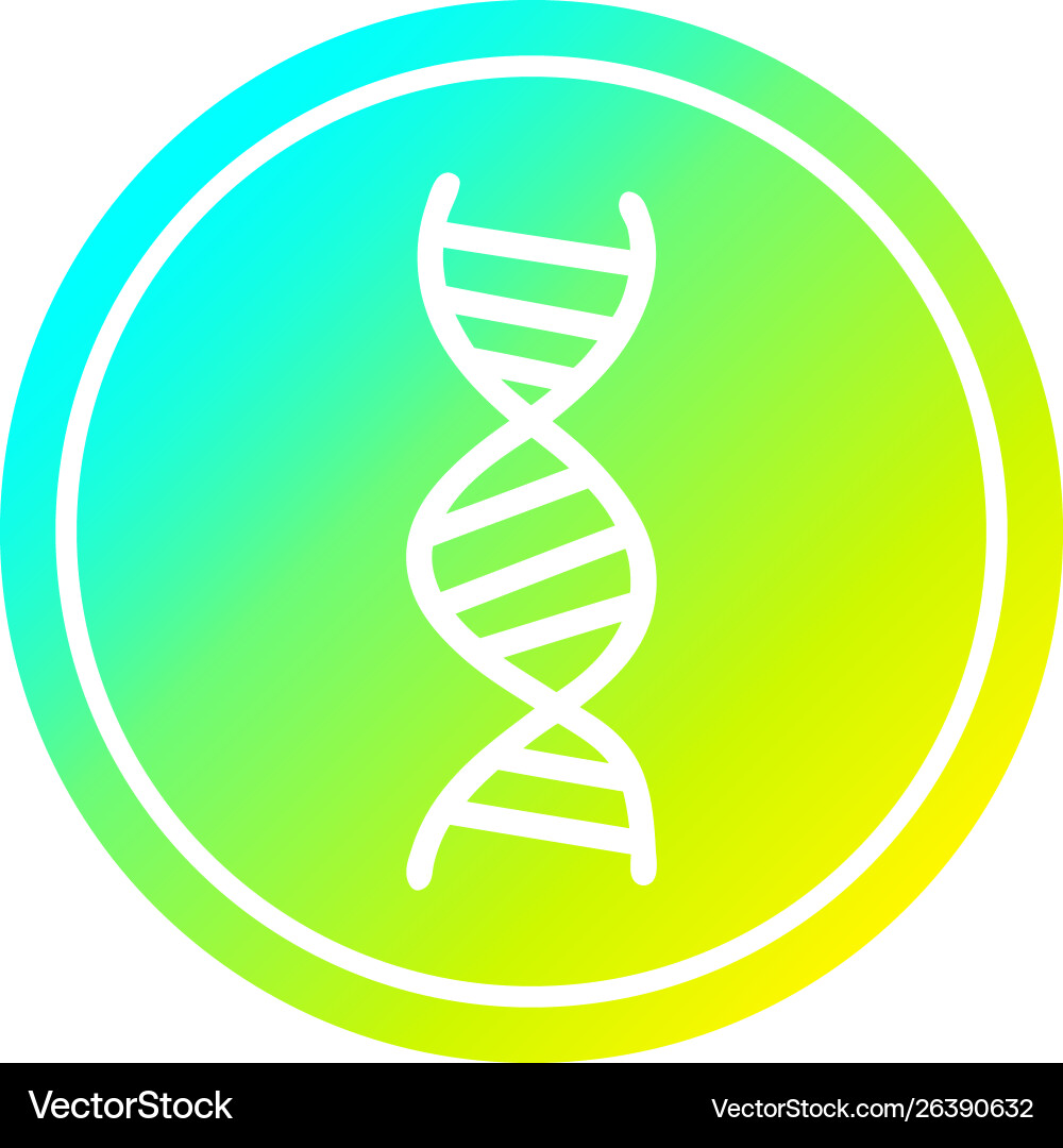 Dna chain circular in cold gradient spectrum Vector Image