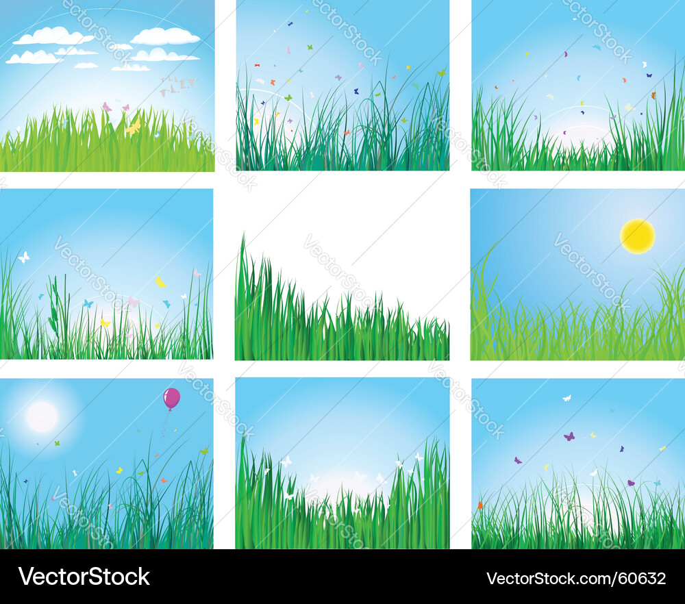 Grass set Royalty Free Vector Image - VectorStock